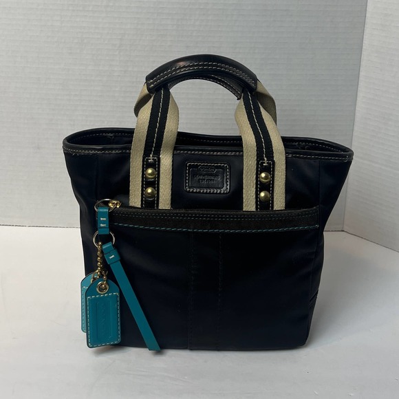 Coach | Bags | Coach Hampton Black Satin Mini Tote No Ag5m26 | Poshmark